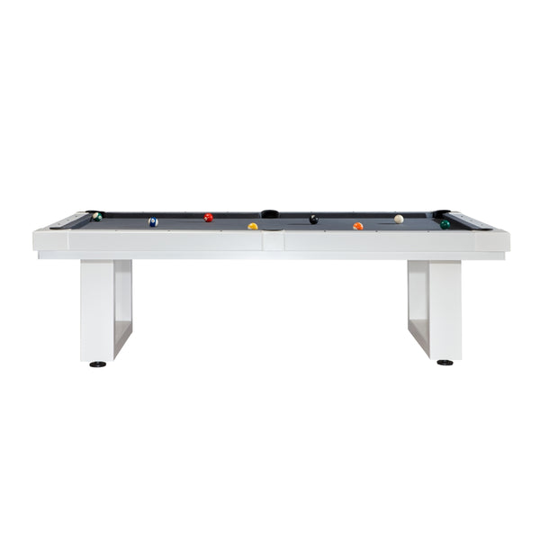 American Heritage Lanai Outdoor Pool Table in Pearl White - Game Room Spot
