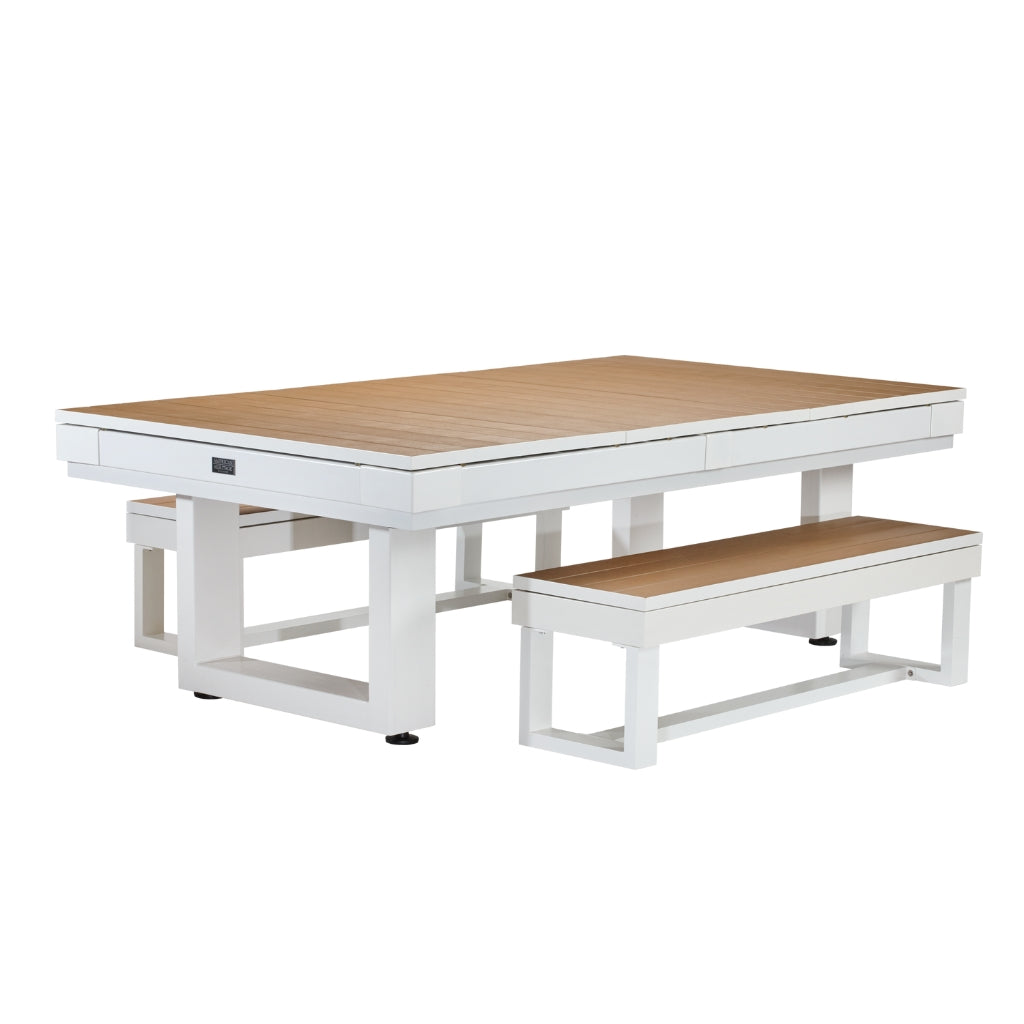 white pool table dining table