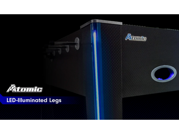 Atomic Azure 56" LED Light Up Foosball Table - Game Room Spot