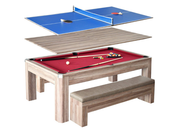 Hathaway Newport 7-ft Pool Table Combo Set with Benches - Game Room Spot